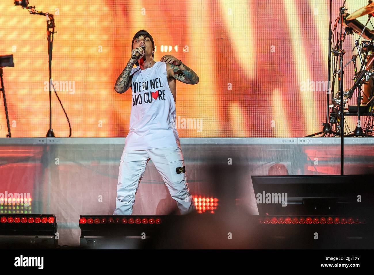 Niccolo Moriconi better known as Ultimo performs live on stage during ...