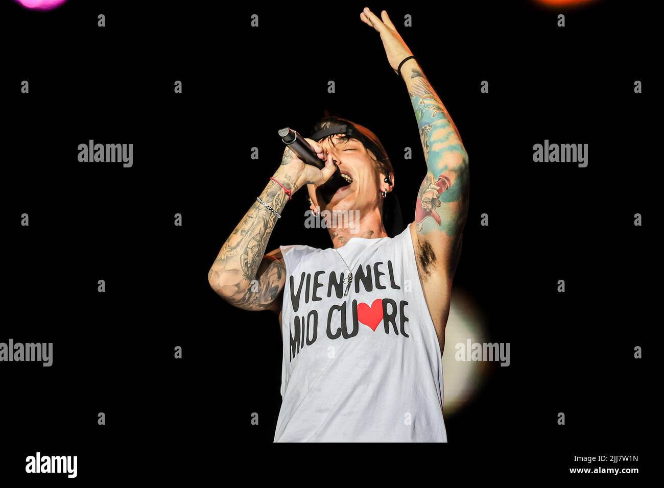 Niccolo Moriconi better known as Ultimo performs live on stage during ...