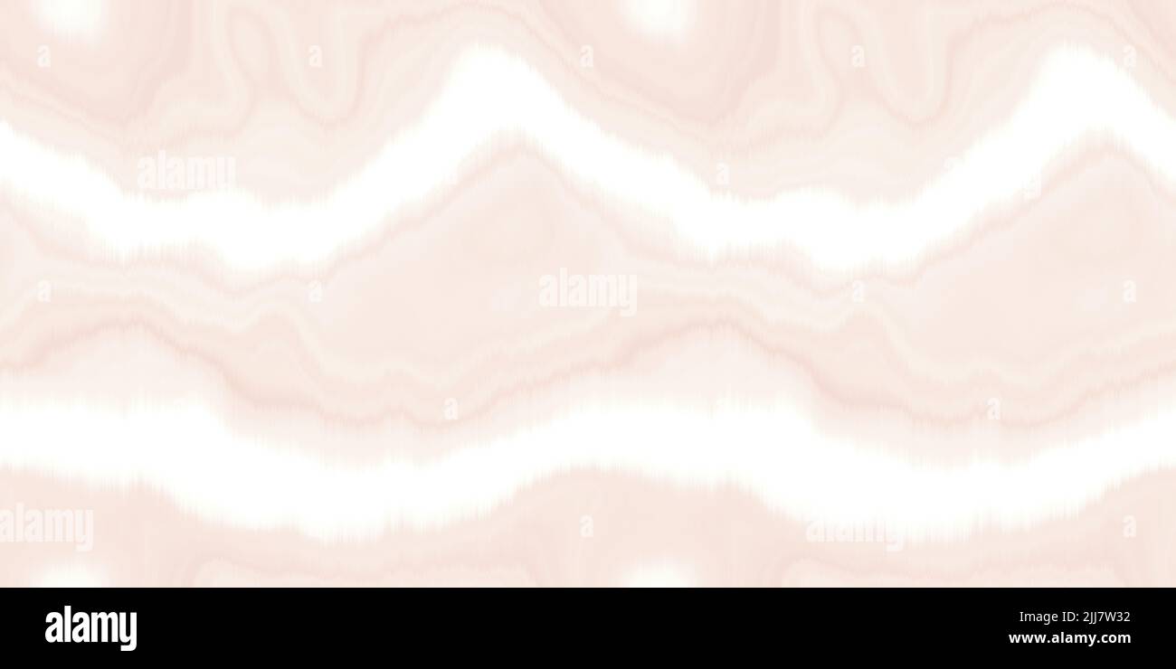 Soft wavy tie dye stripe seamless border pattern. Pink white organic ...