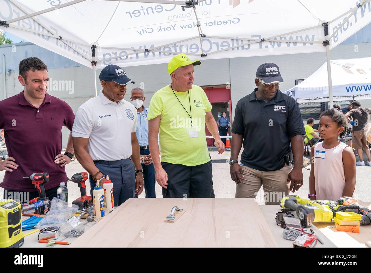 Council Member Eric Dinowitz, Mayor Eric Adams, Fuller Center CEO James ...