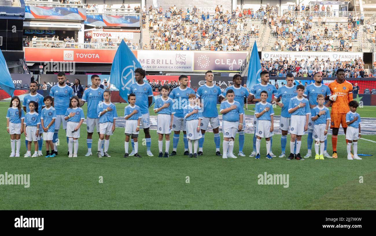 Starting Eleven of NYCFC pose before MLS regular season game against ...