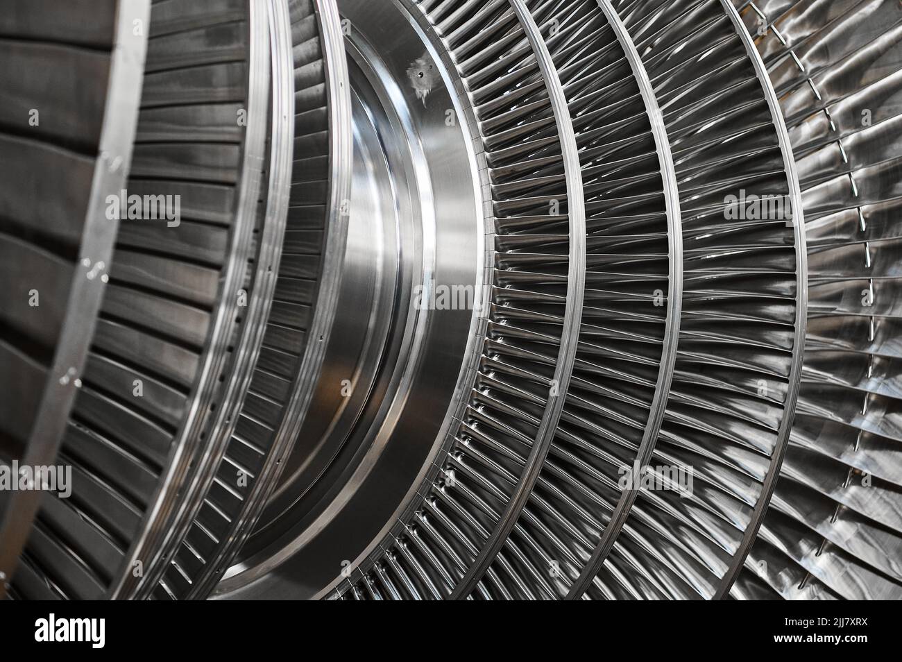 Rotor of modern steam turbine in plant workshop closeup Stock Photo - Alamy