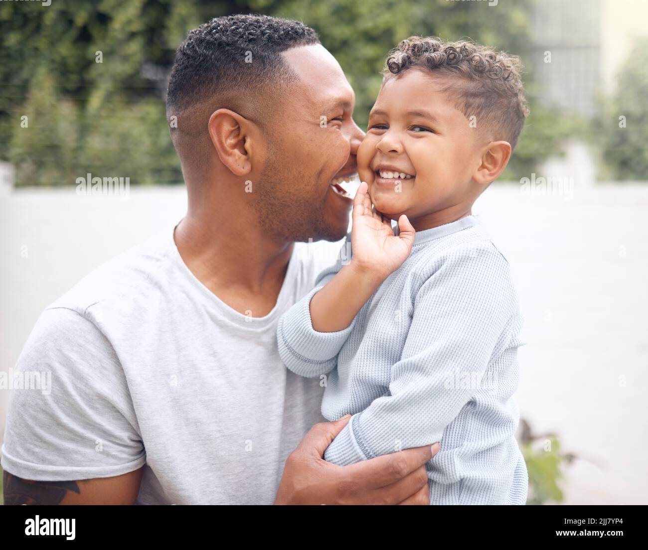 Nothing makes a father happier than hearing his child laugh. an ...