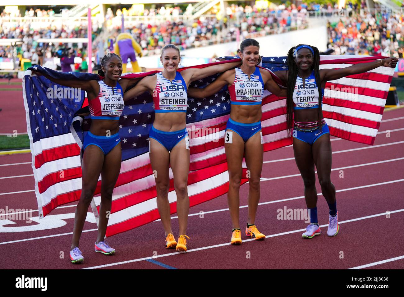 Eugene Usa 23rd July 2022 L R Melissa Jefferson Abby Steiner