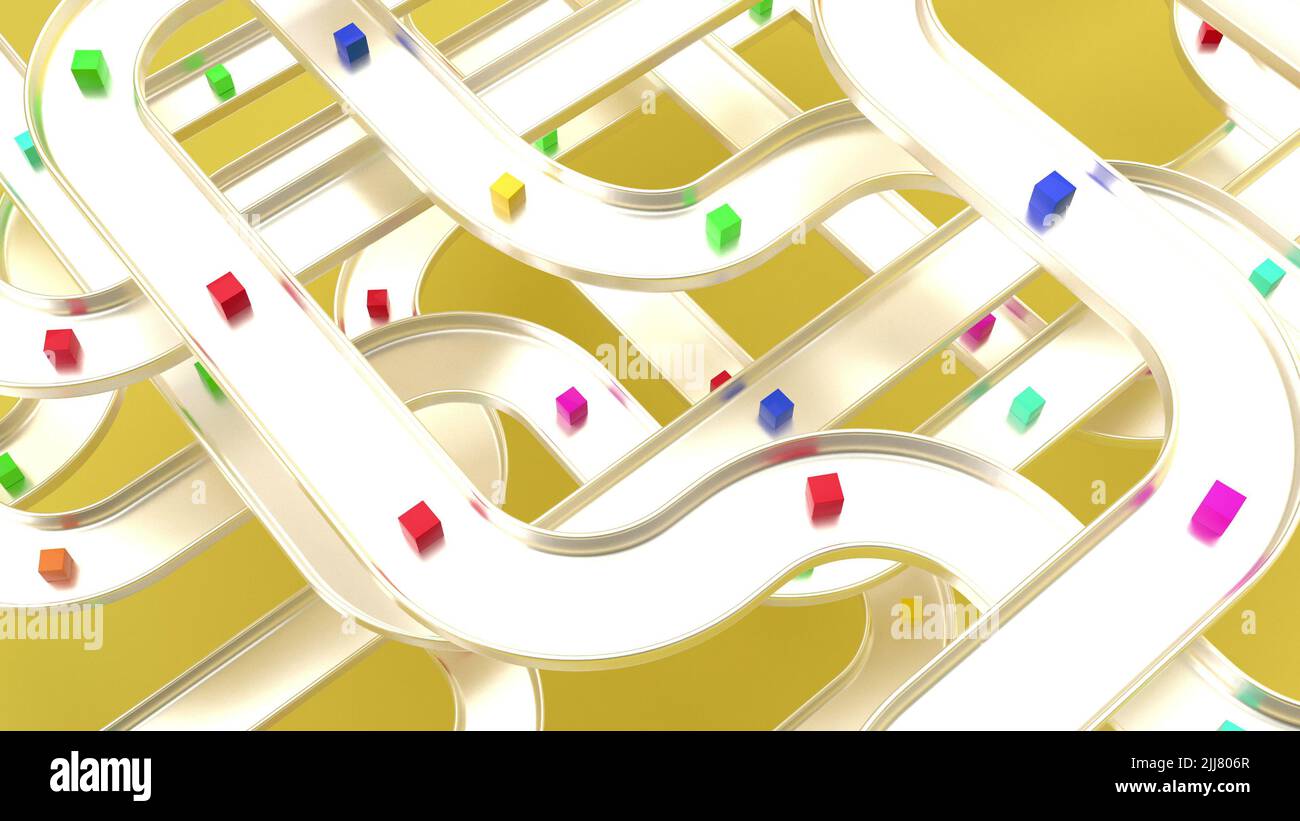Deliver line parcel 3d style intro 3d render Stock Photo - Alamy