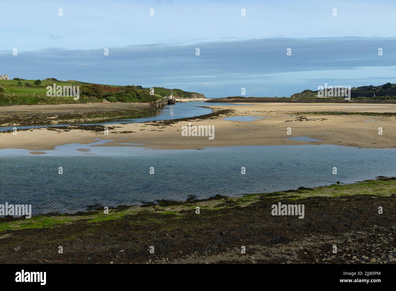 Landscape view at low tide, Hayle Estuary, Cornwall, UK, September ...