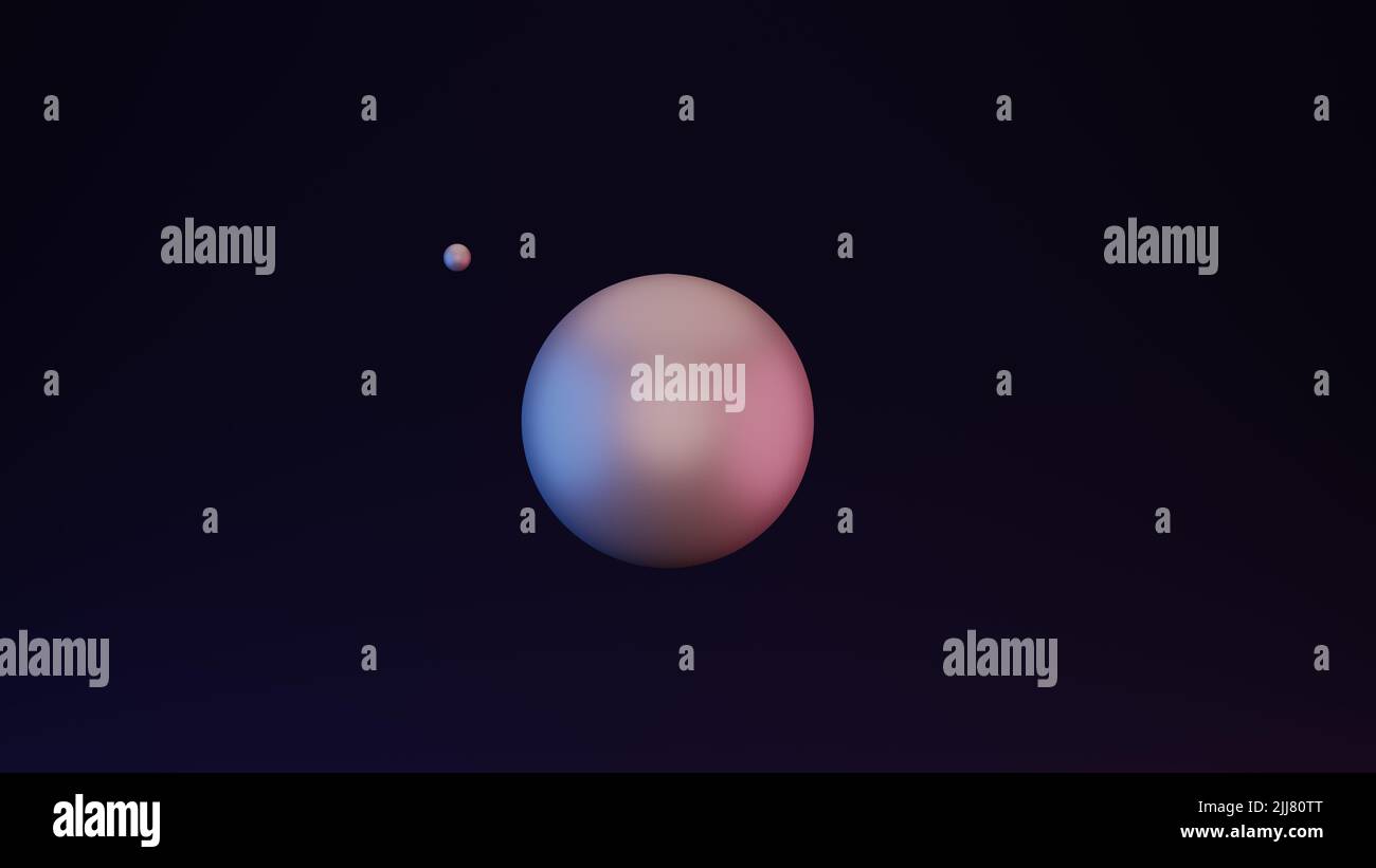 planet in space, 3d render, retro styled Stock Photo - Alamy