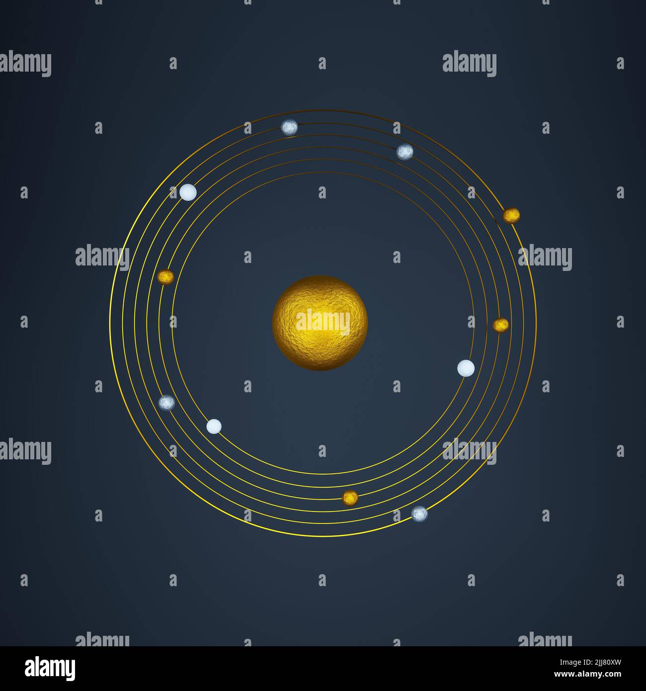 cosmic theme 3d render with glowing stars and planet Stock Photo - Alamy