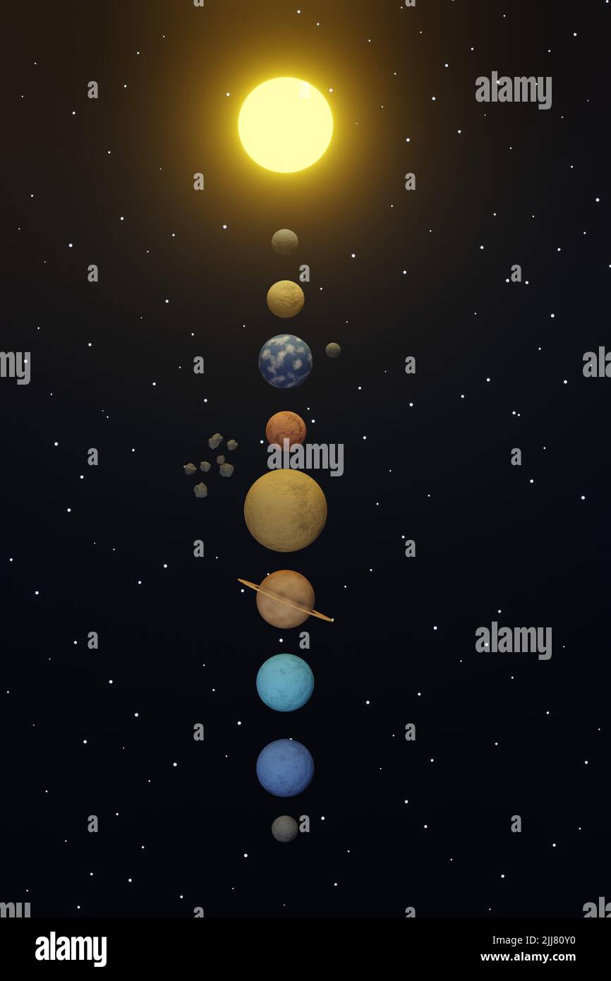 cosmic theme 3d render with glowing stars and planet Stock Photo - Alamy