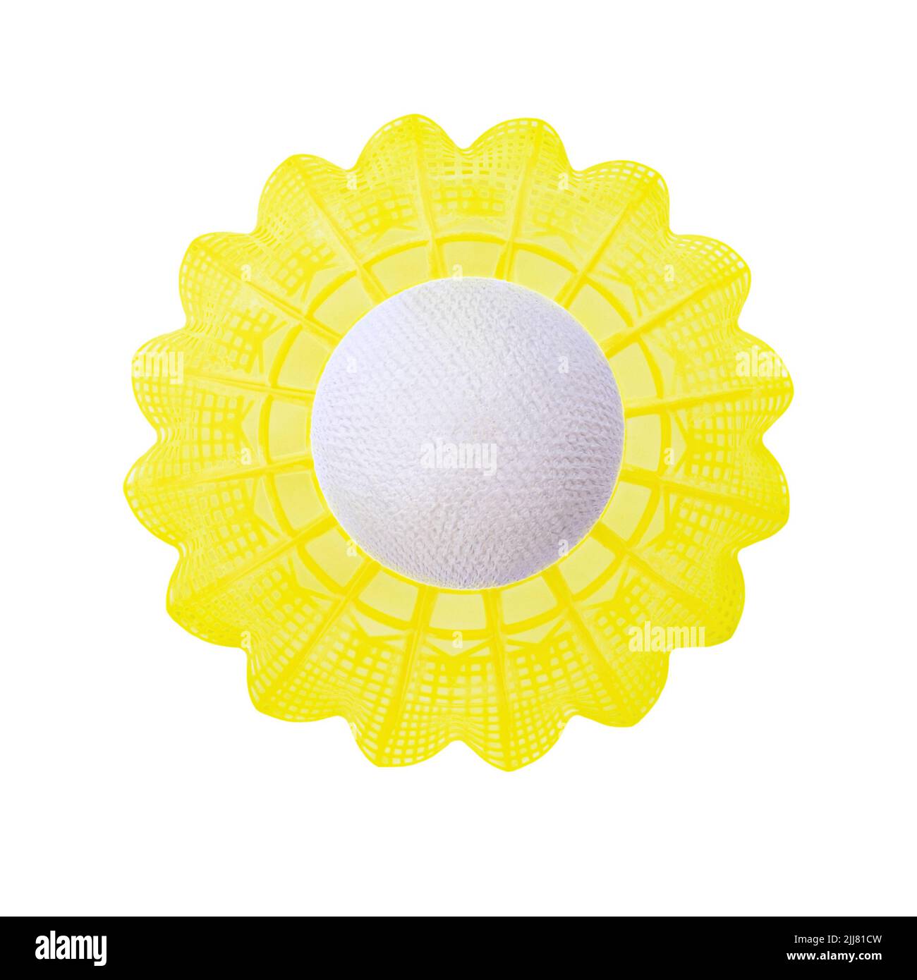 Badminton ball or shuttlecock on isolated with white background. File ...