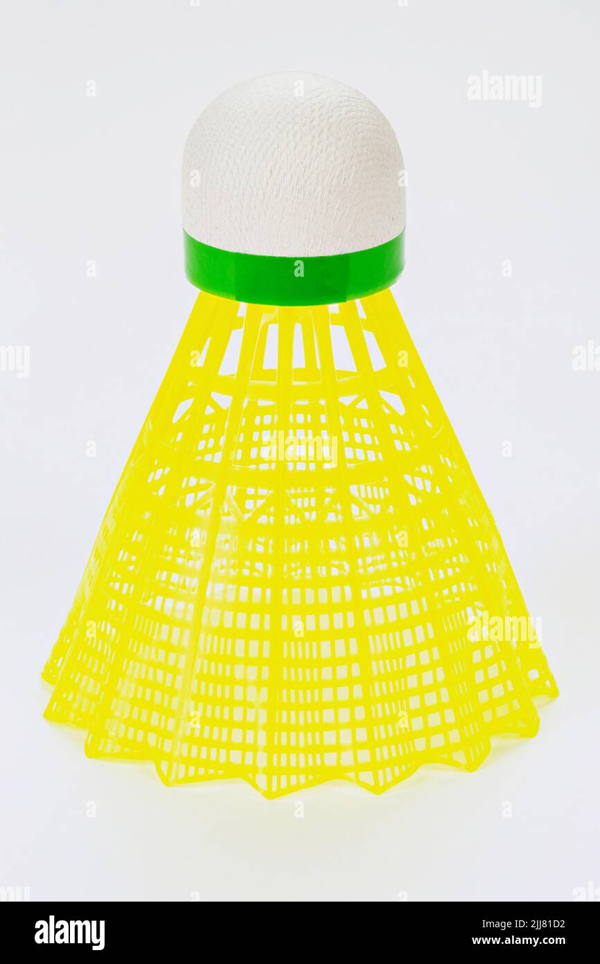 Badminton ball or shuttlecock on with white background. Sport games ...