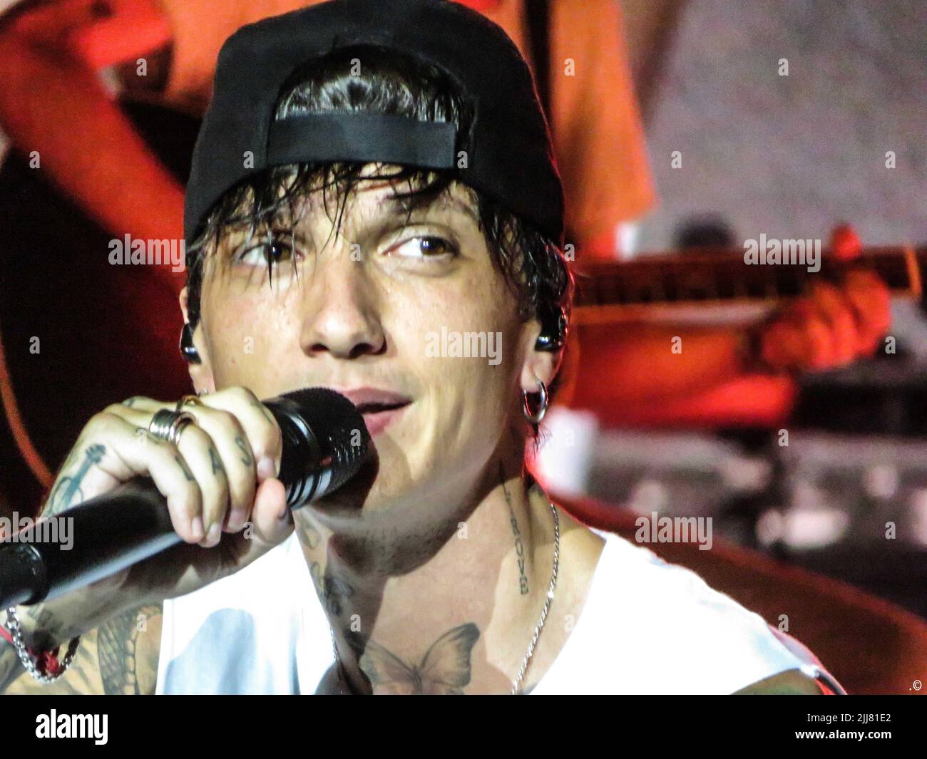 Ultimo during the Italian singer Music Concert Ultimo - Stadi 2022 on ...