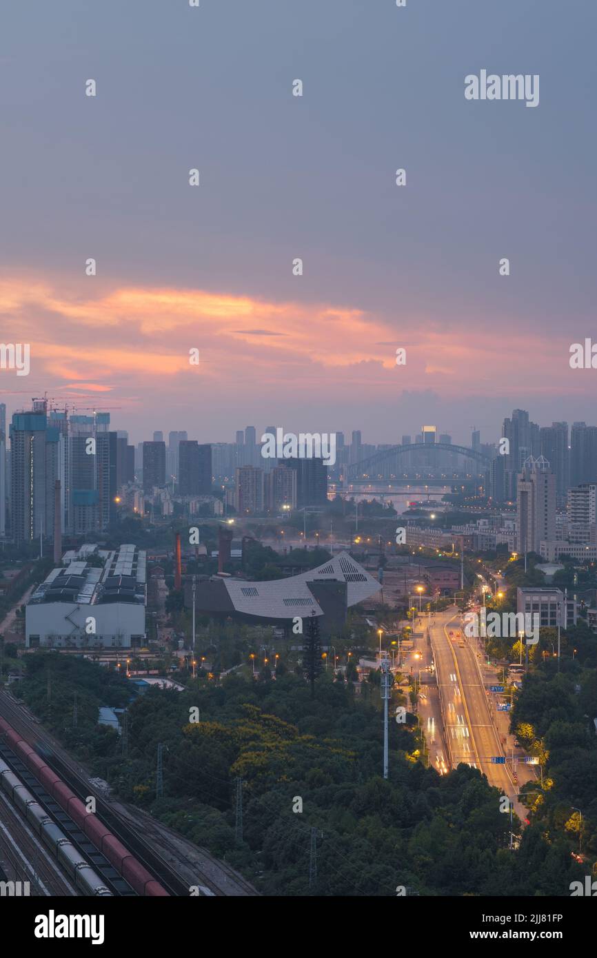 Wuhan city skyline scenery in Wuahn, Hubei, China Stock Photo - Alamy