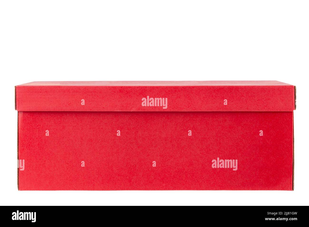 Closed red cardboard box ready for shipping isolated on white ...