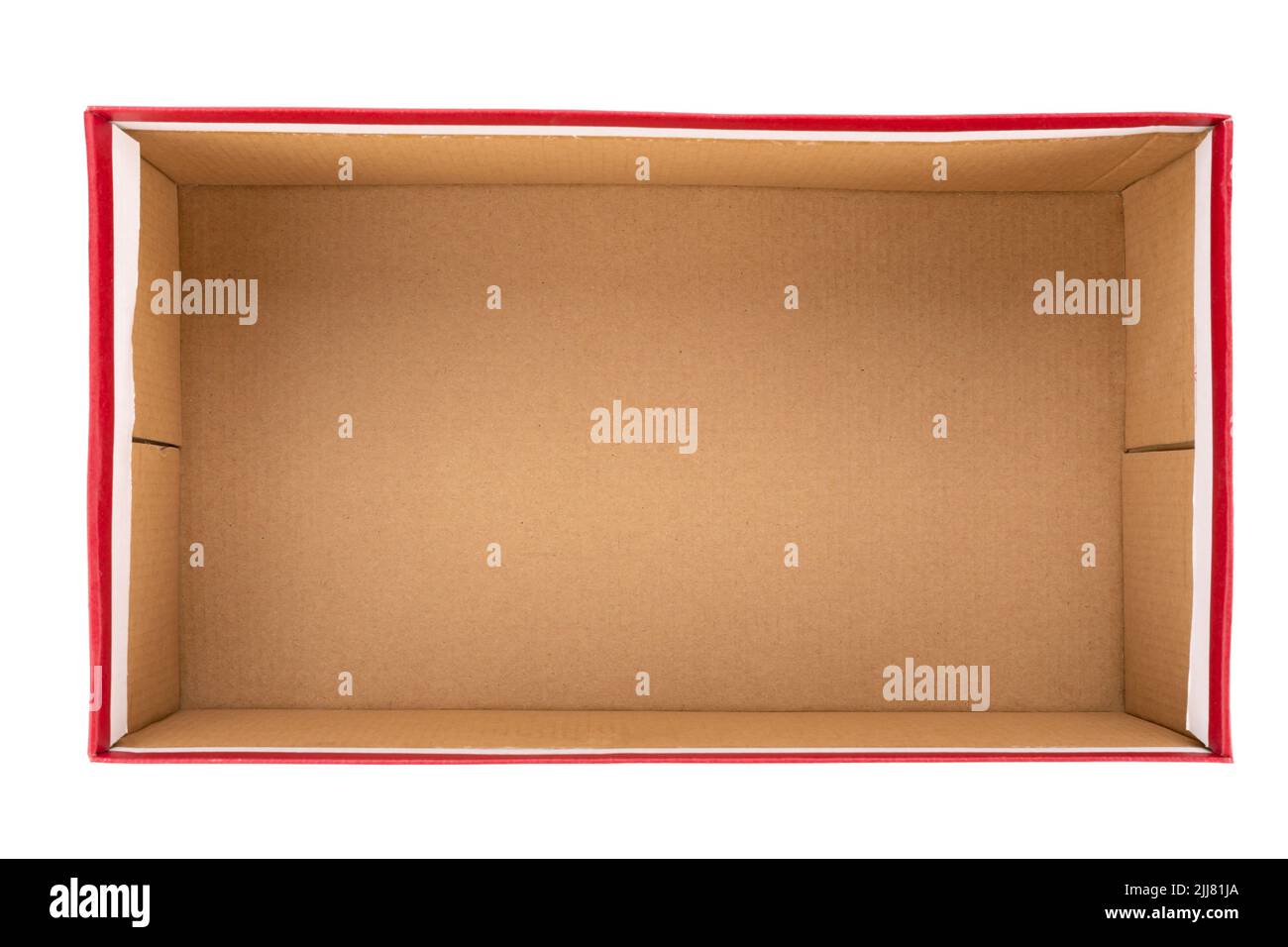 Open red cardboard box ready for shipping isolated on white background ...