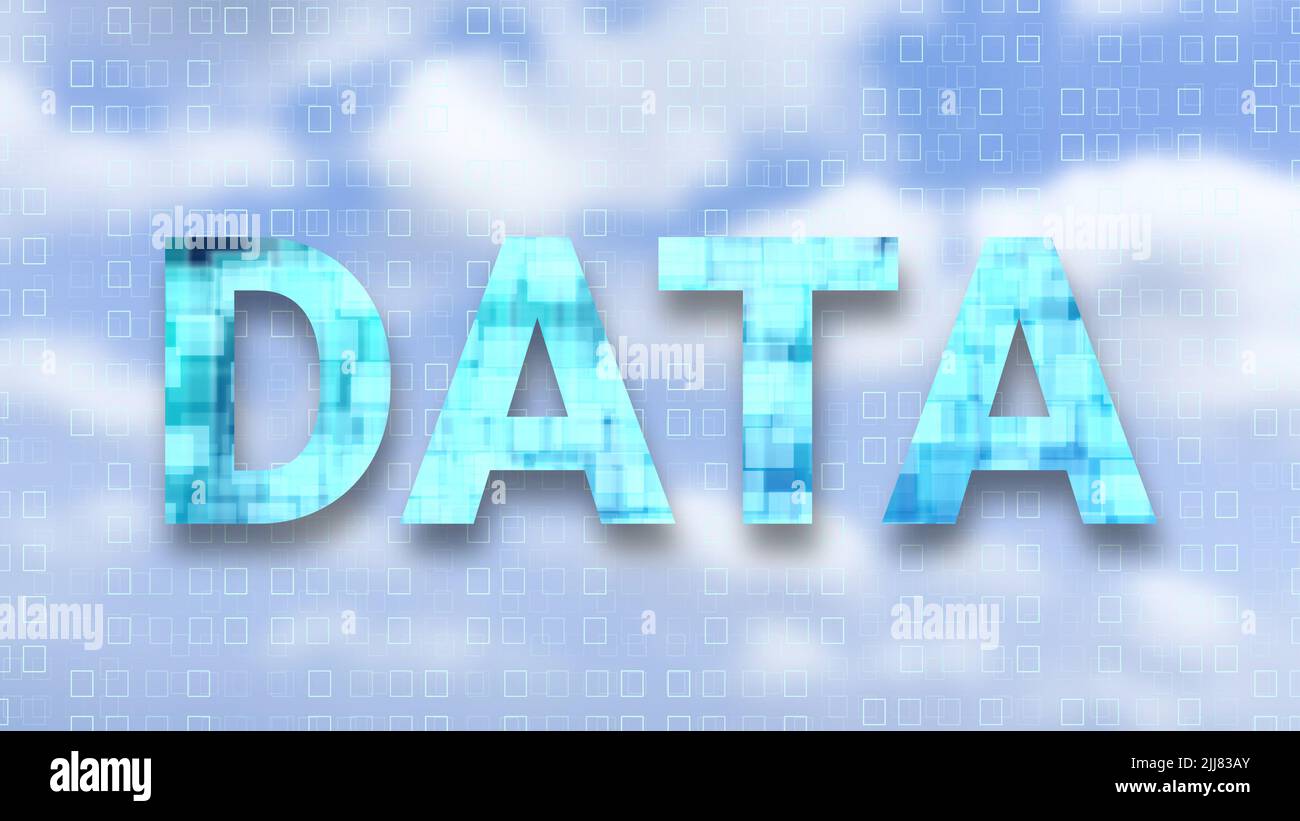 data word isolated on blur sky. concept for internet, big data and ...