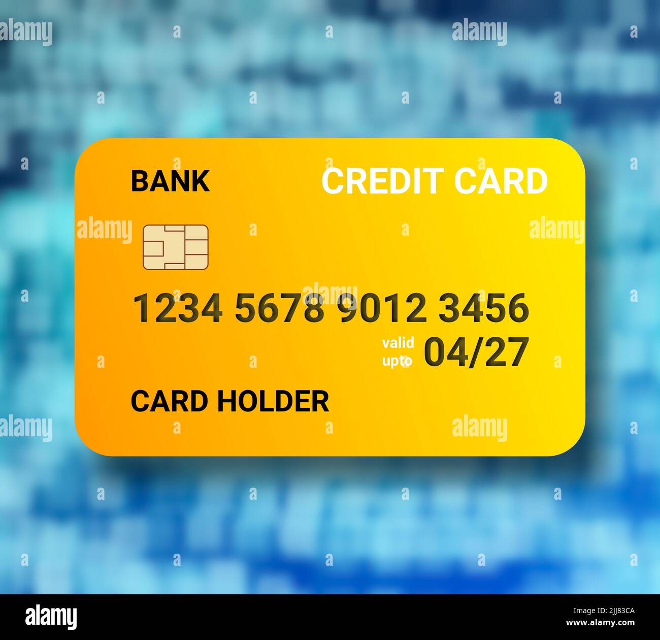 yellow credit card isolated on digital background Stock Photo - Alamy