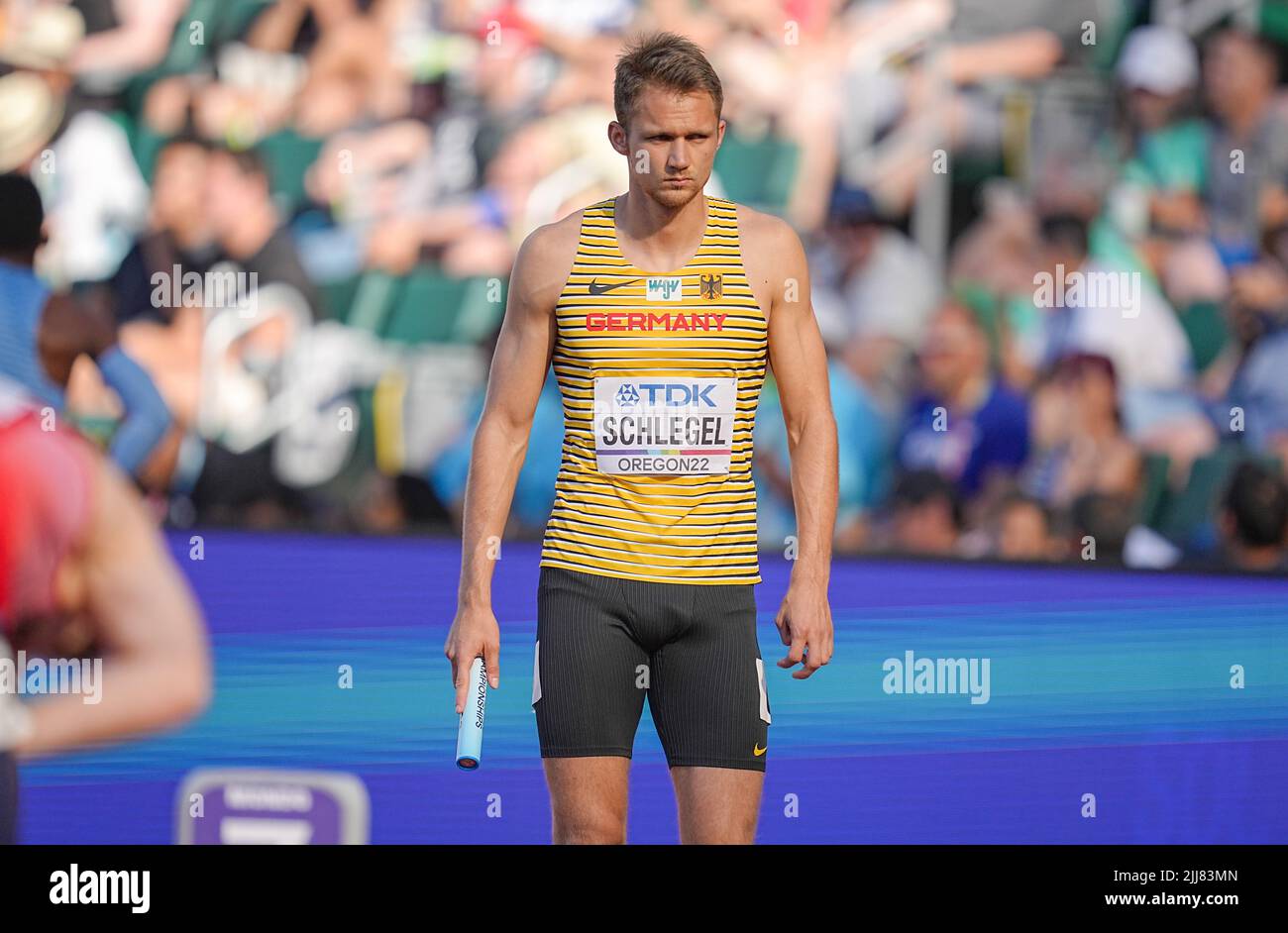 Eugene, USA. 23rd July, 2022. Athletics: World Championship, 4x400m ...