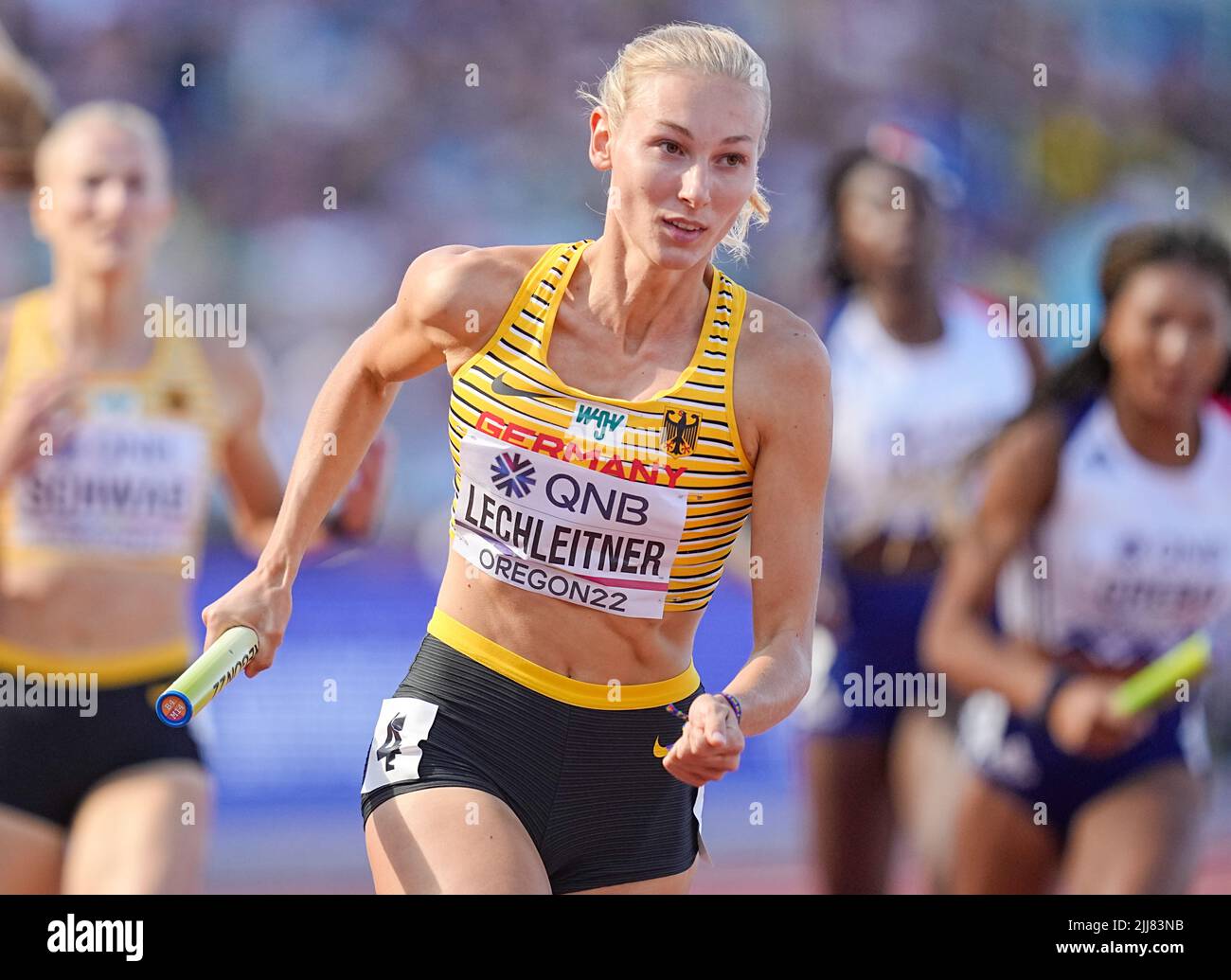 Eugene, USA. 23rd July, 2022. Athletics: World Championship, 4x400m ...