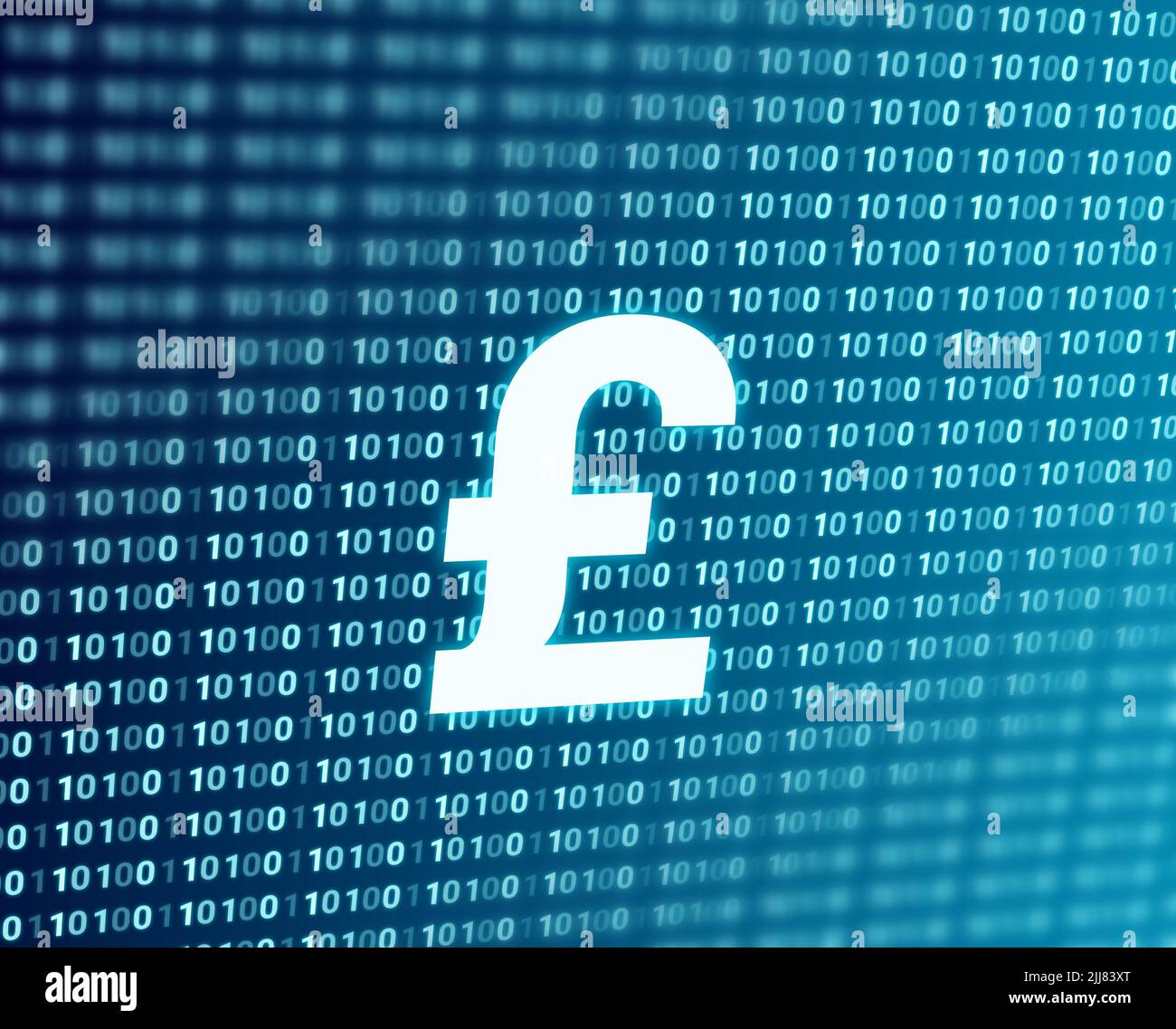 blue 3d digital pound sigh in digital background. concept for pound ...