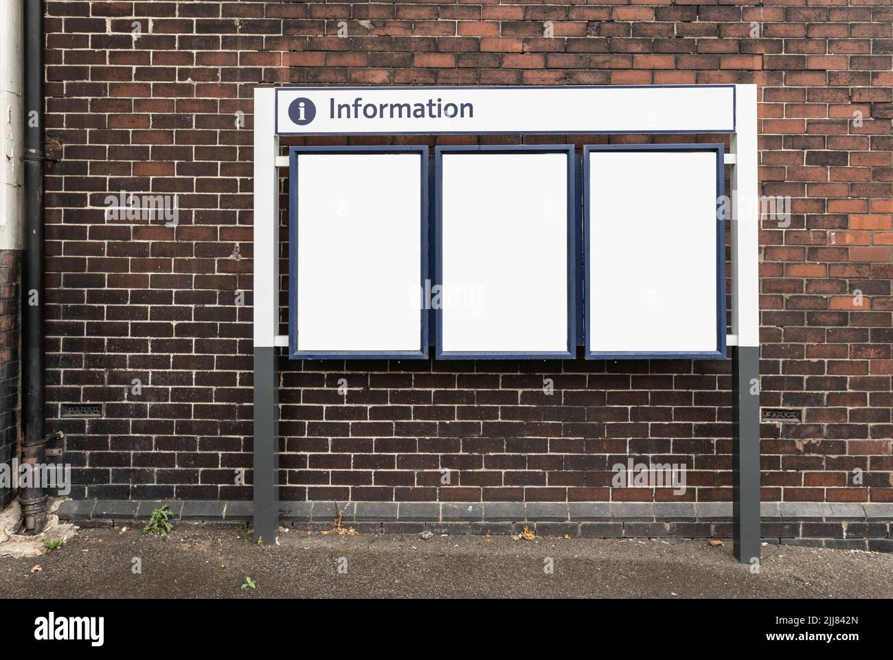 three mock up information boards in white copy space for text or ...