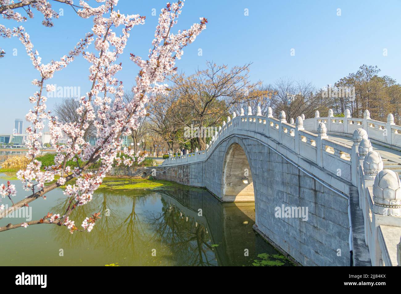 Spring scenery of Yuehu Park in Hanyang, Wuhan, Hubei, China Stock ...