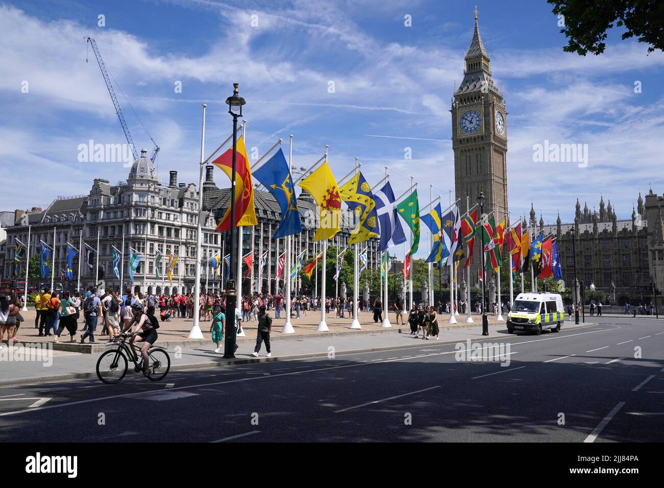 Flags in Parliament Square, London for Historic County Flag Day (HCFD ...