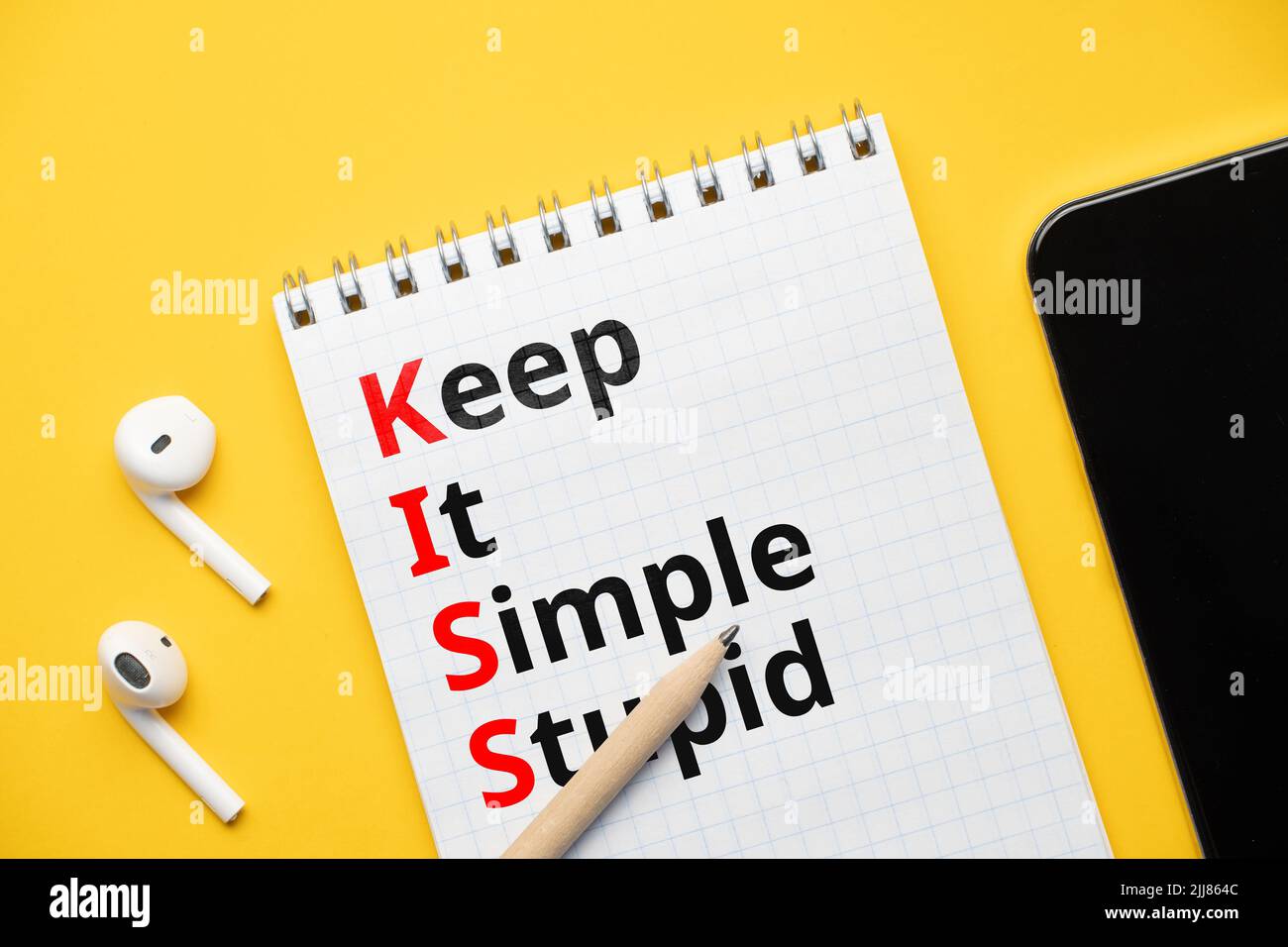 Concept business marketing acronym KISS or Keep It Simple Stupid Stock ...