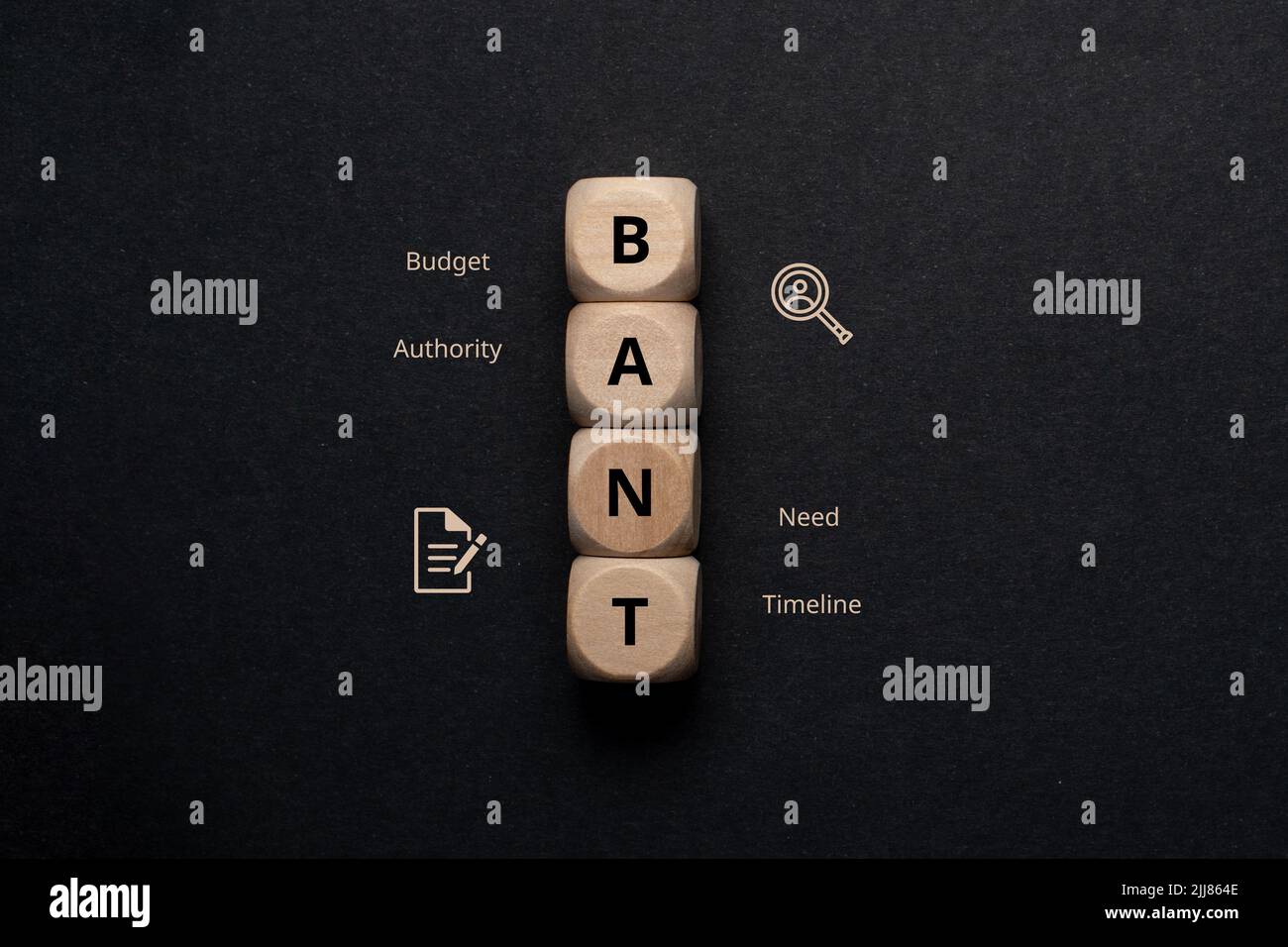 Concept business marketing acronym BANT or Budget, Authority, Need and ...