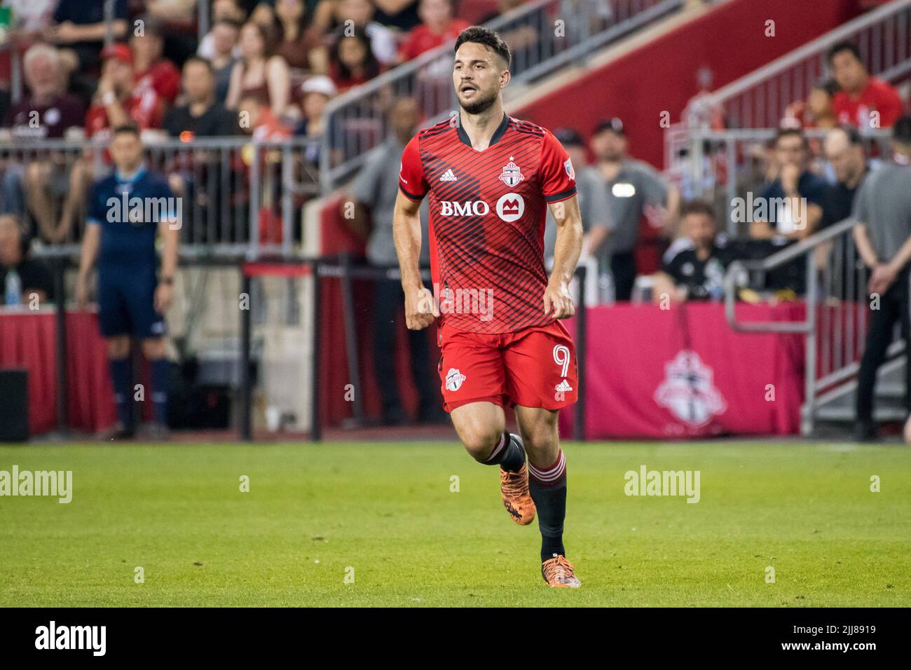 Jesus Jimenez (9) in action during the MLS game between Toronto FC and ...