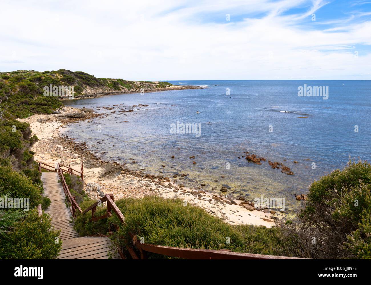 Steps leading down to Cowaramup Bay, Gracetown, Western Australia, site ...