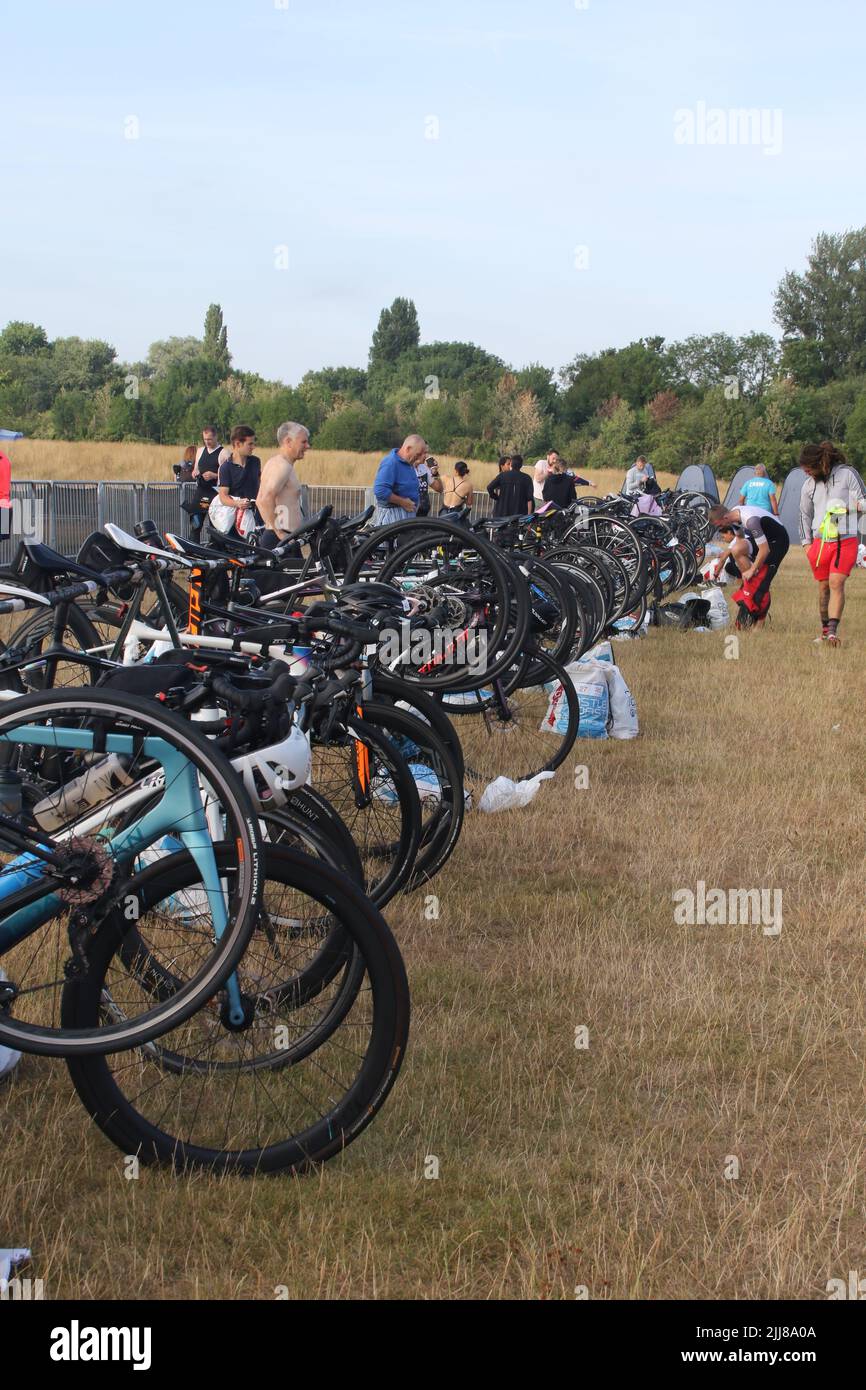 transition area at a triathlon Stock Photo - Alamy