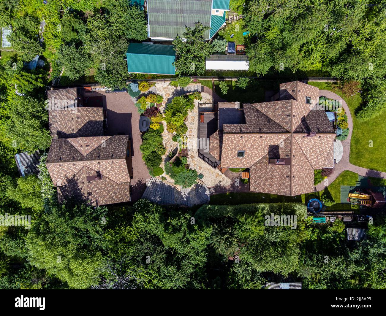 Vacation home. View from the copter on a summer day Stock Photo - Alamy