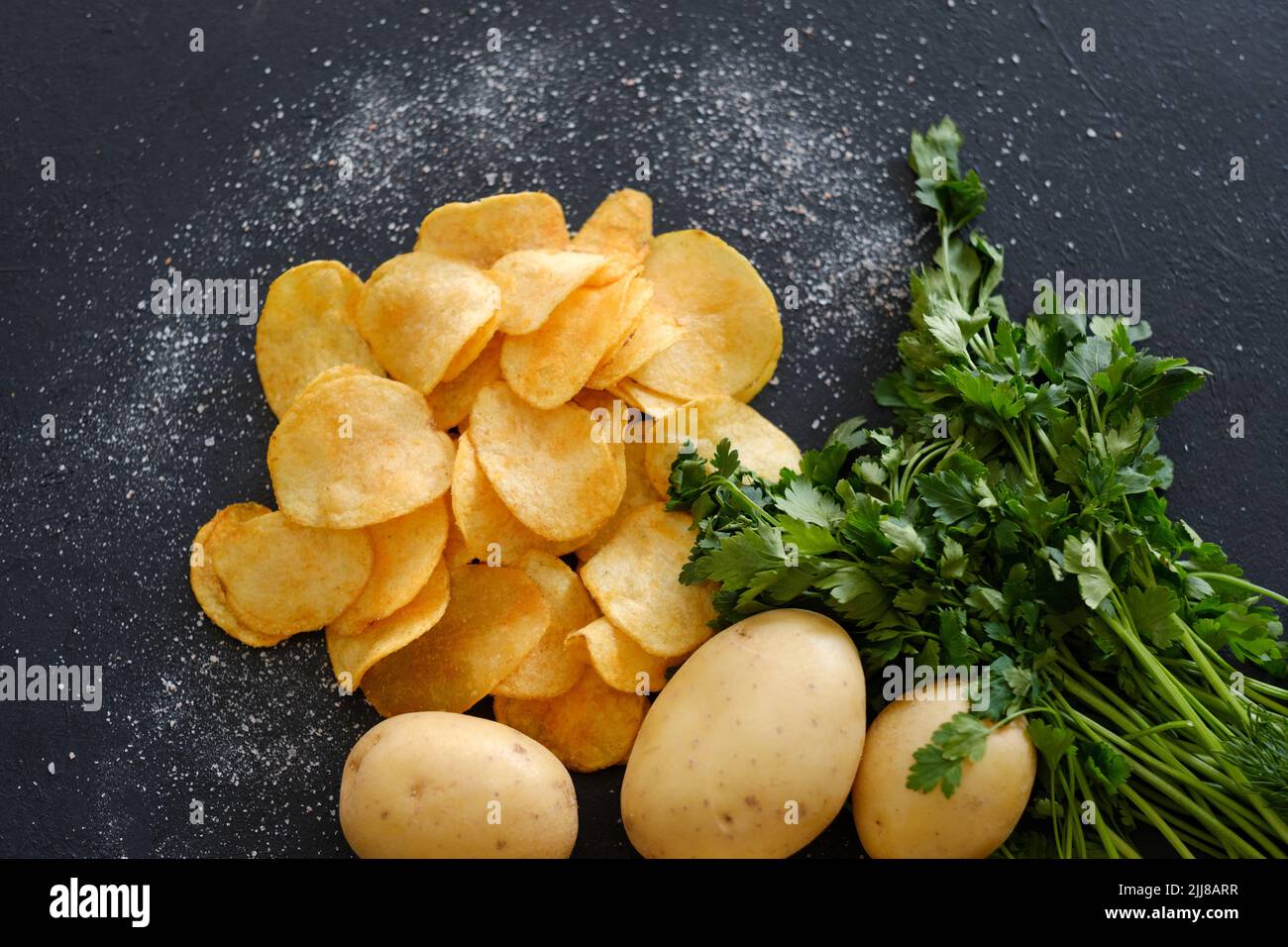 homemade natural potato chips spicy crisps food Stock Photo - Alamy