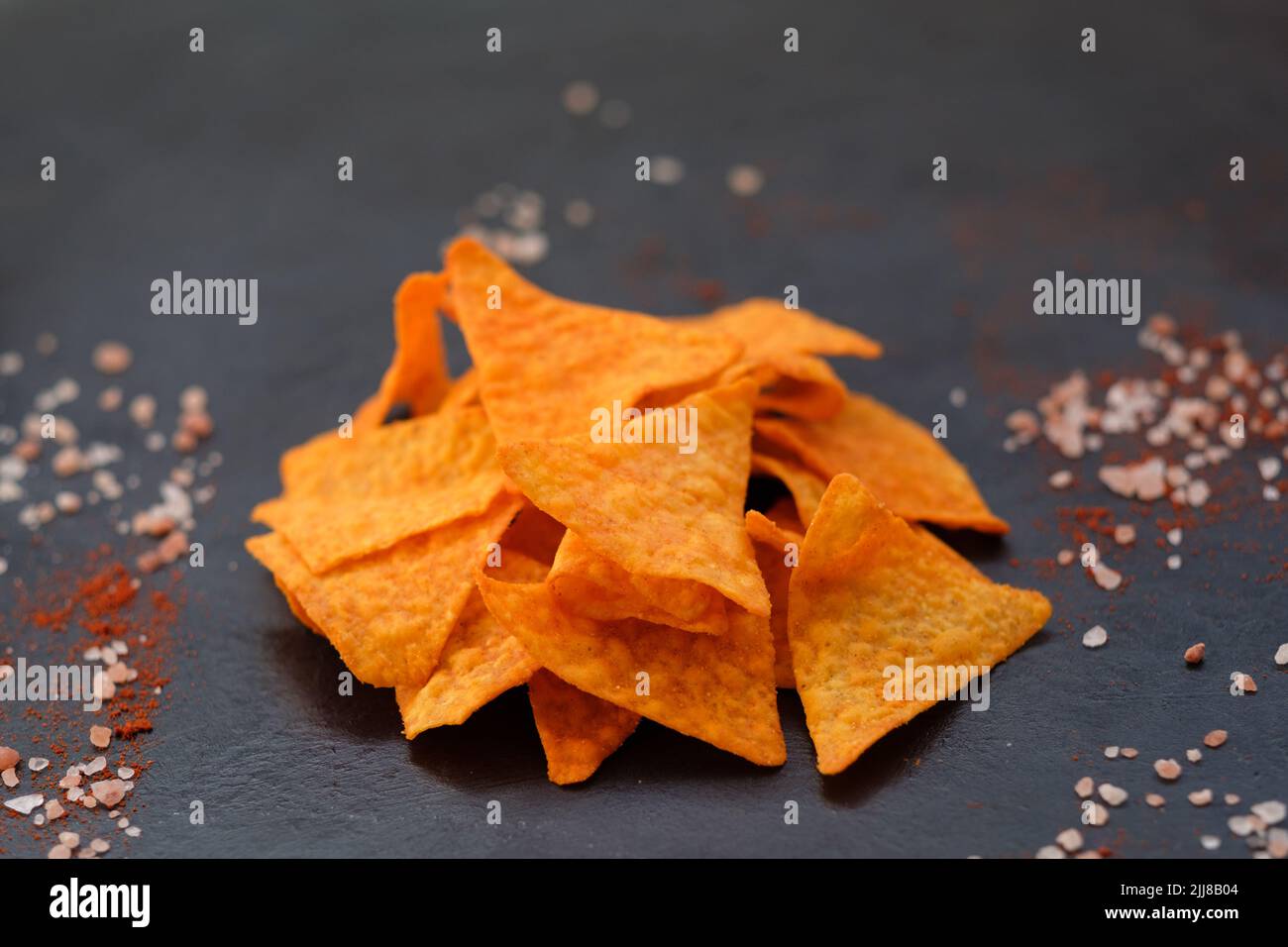 tortilla nacho chip beer food snack spicy crisp Stock Photo - Alamy