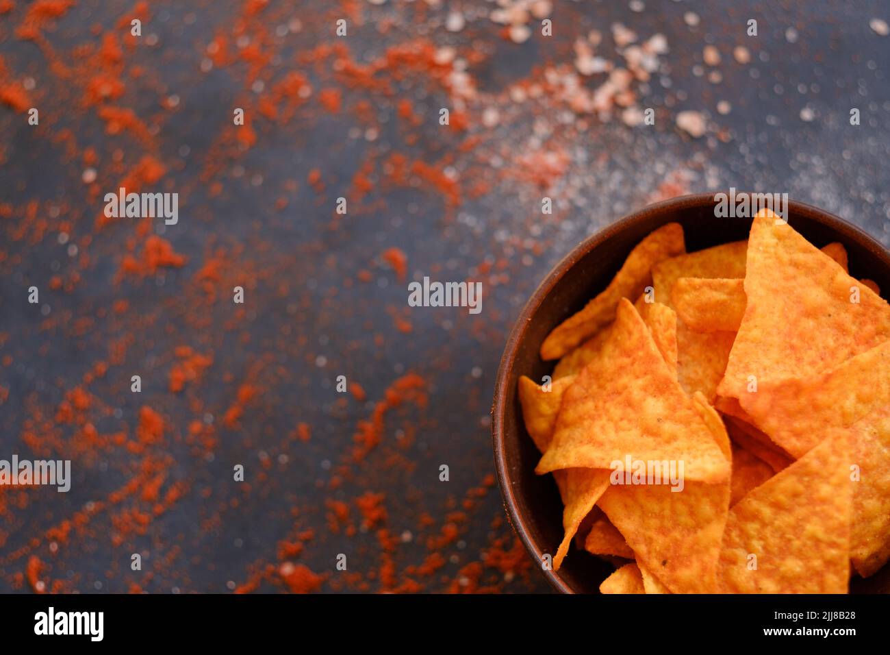 tortilla nacho chip food snack salt pepper mix Stock Photo - Alamy