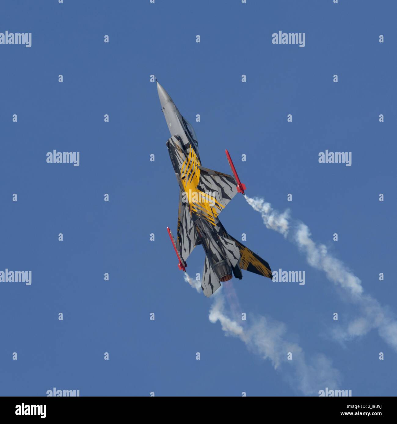 Belgian F-16 Flying Falcon fighter aircraft displaying at the 2022 ...