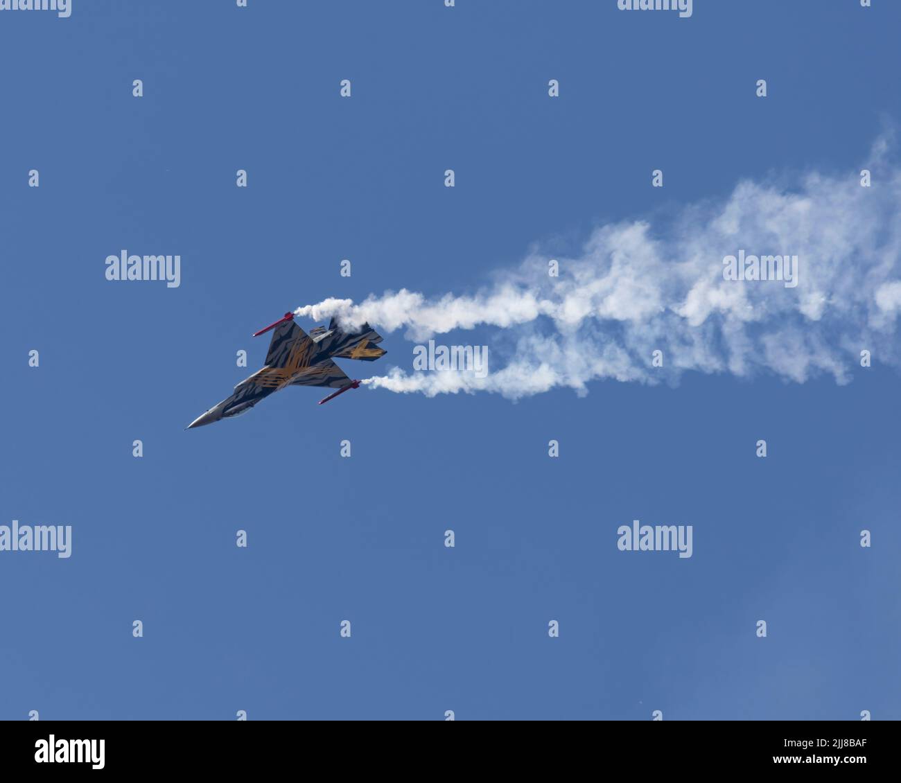 Belgian F-16 Flying Falcon fighter aircraft displaying at the 2022 ...