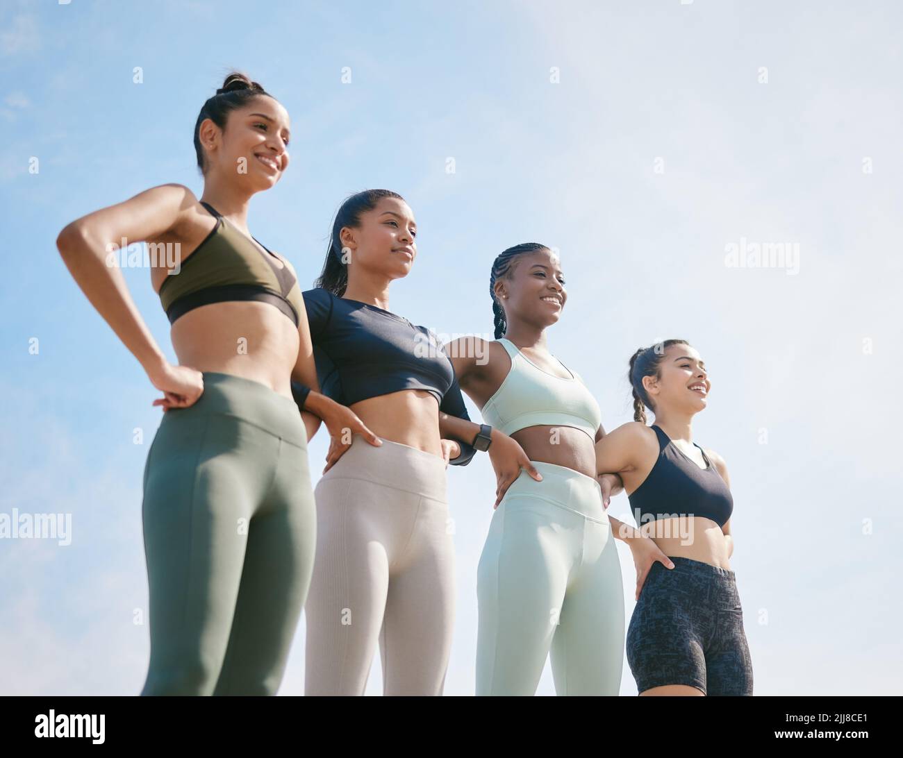 Building the bodies of our dreams. a group of friends looking strong ...