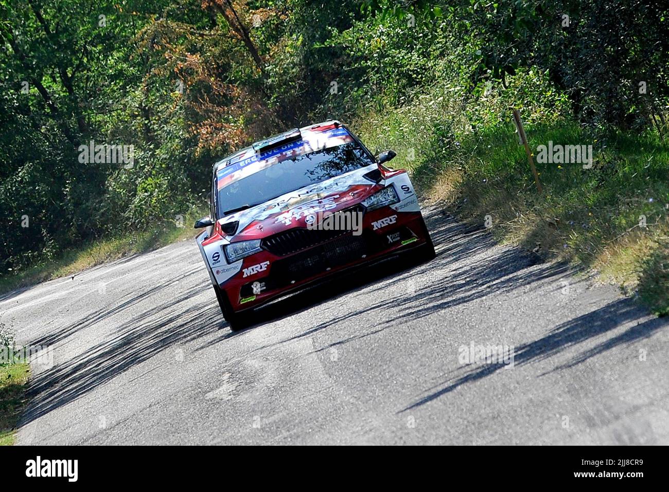 The driver Simone Campedelli and his co-driver Tania Canton aboard ...