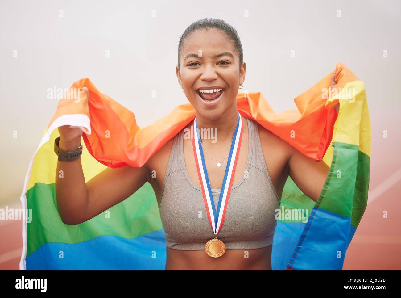 We win as one. Cropped portrait of an attractive young female athlete ...