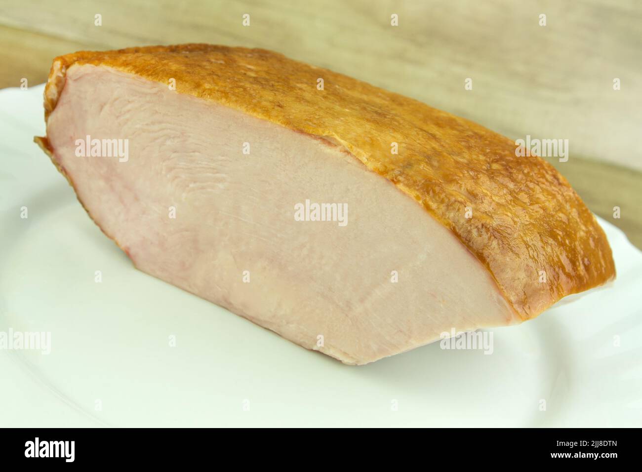Smoked Turkey Hen on white plate Stock Photo - Alamy