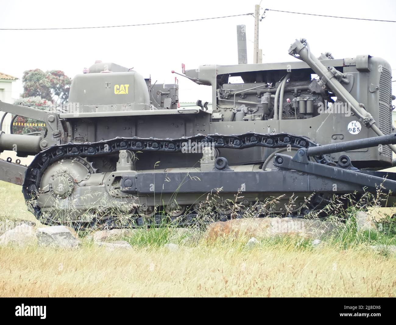 Chain caterpillar Cat bulldozer for military purpose in Espinho Stock ...