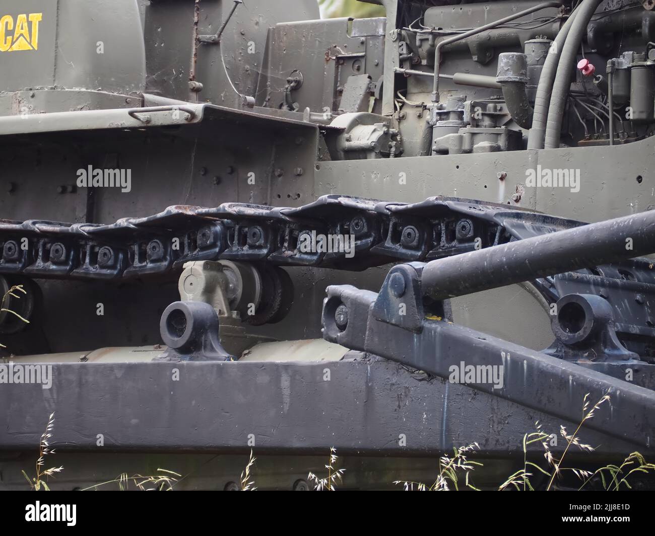 Chain caterpillar Cat bulldozer for military purpose in Espinho Stock ...