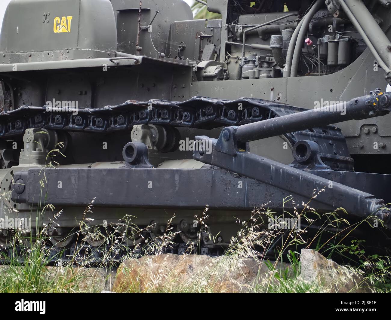 Chain caterpillar Cat bulldozer for military purpose in Espinho Stock ...