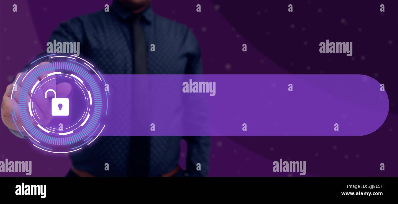 Technology Drawing Image. Man Attempting To Access The Security System. Businessman Is About To ...