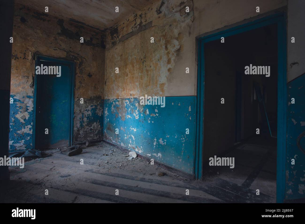 Ghost in abandoned, haunted house. Horror scene of scary spirit of a ...