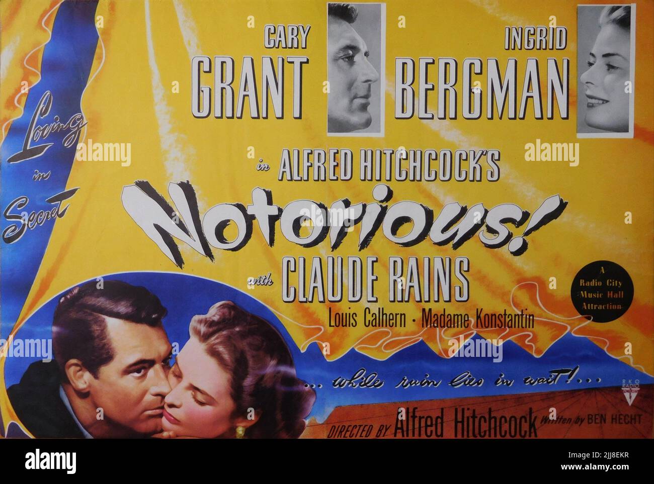 CARY GRANT and INGRID BERGMAN in NOTORIOUS ! 1946 director ALFRED ...