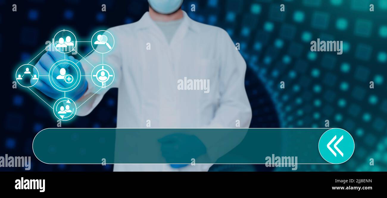 Doctor Wearing Glove Pointing On Digitally Generated Human S Over Swipe ...