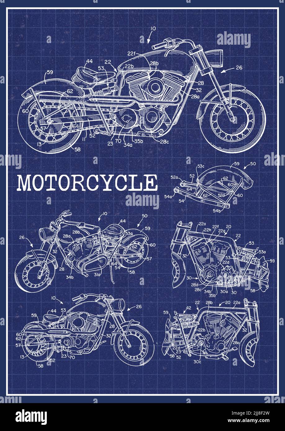 Motorcycle drawing engineer hi-res stock photography and images - Alamy